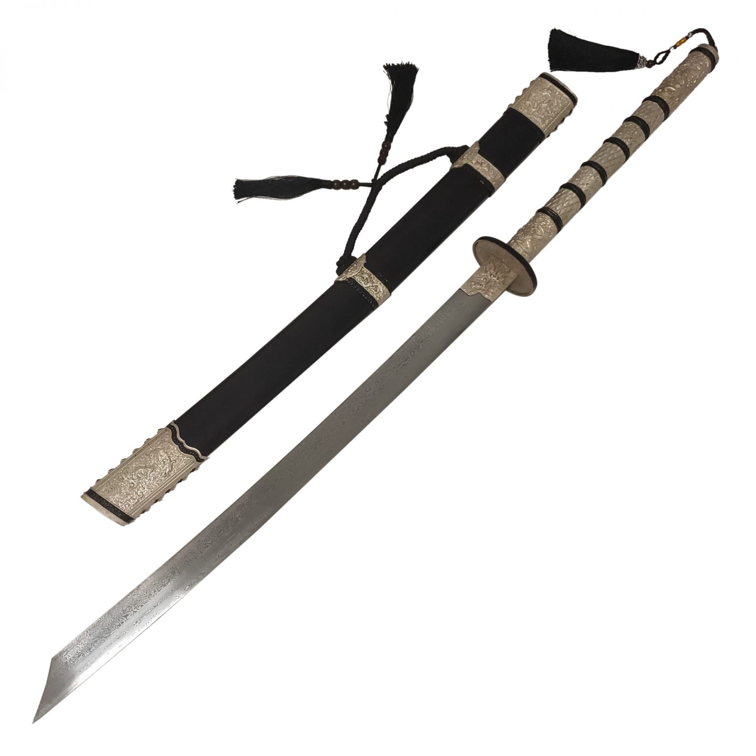 Ebony Wood Kang Xi Pattern Steel War Saber - Knives & Swords Specialist